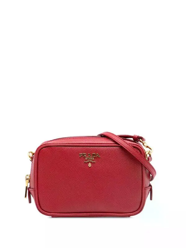 Prada Mini Saffiano Camera Crossbody Bag - Red