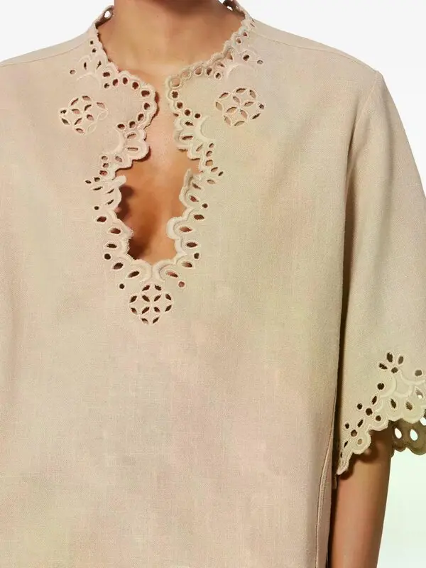 MARANT ETOILE Shana Broderie Anglaise T-shirt - Neutrals