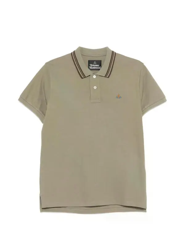 VIVIENNE WESTWOOD Striped Collar Polo Shirt - Green