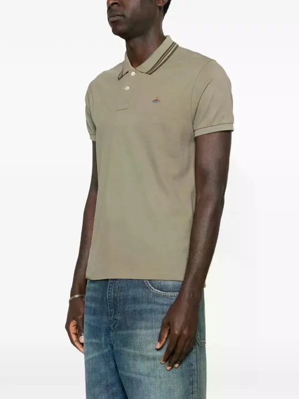 VIVIENNE WESTWOOD Striped Collar Polo Shirt - Green