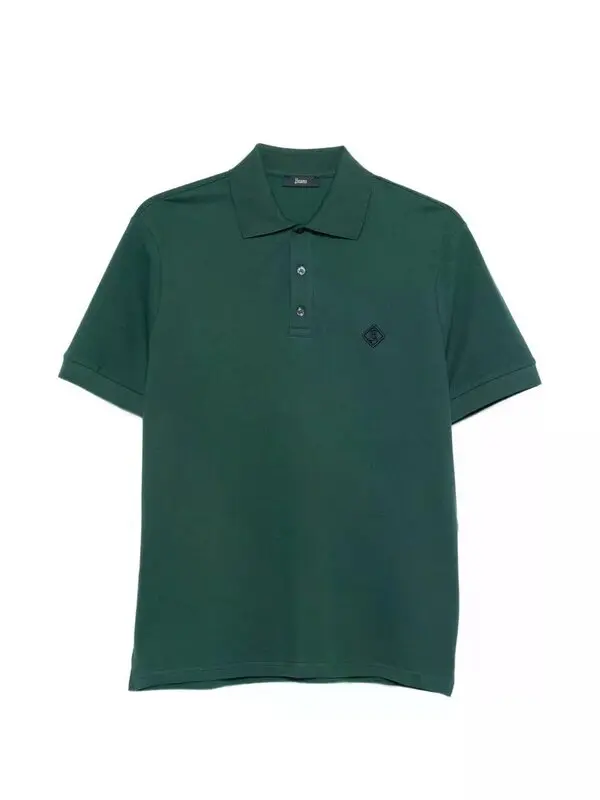 Herno Short Sleeve Logo Polo Shirt - Green