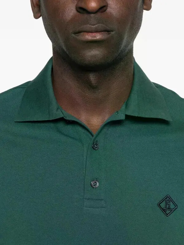 Herno Short Sleeve Logo Polo Shirt - Green