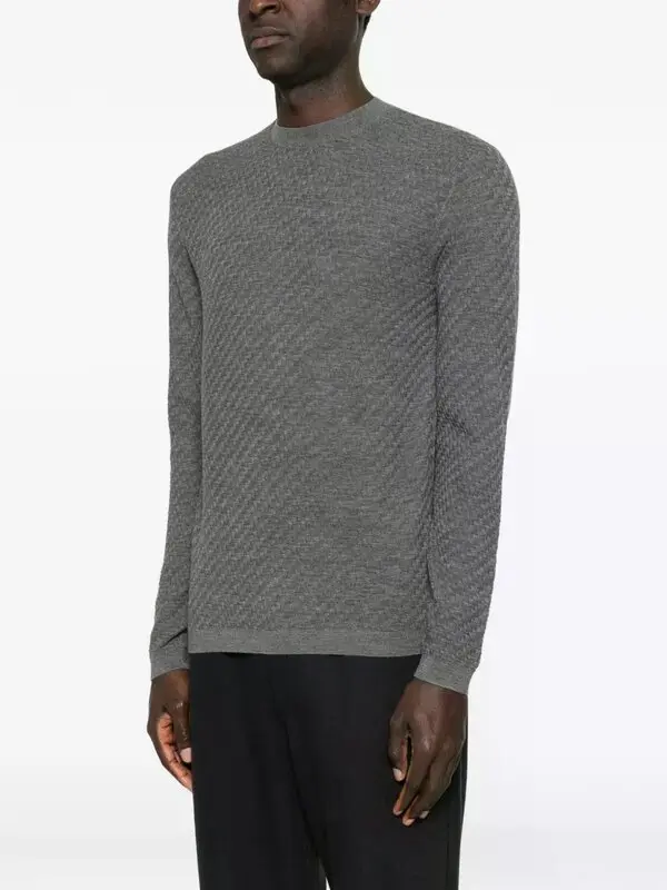 Emporio Armani Textured Virgin Wool Sweater