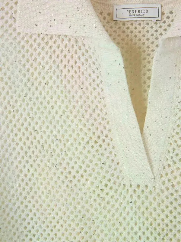 Peserico Sequin-embellished V-neck T-shirt