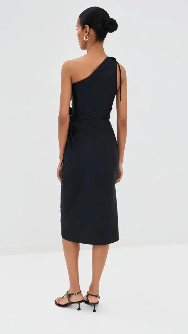 Coperni Asymmetric Mini Flower Gown - Black