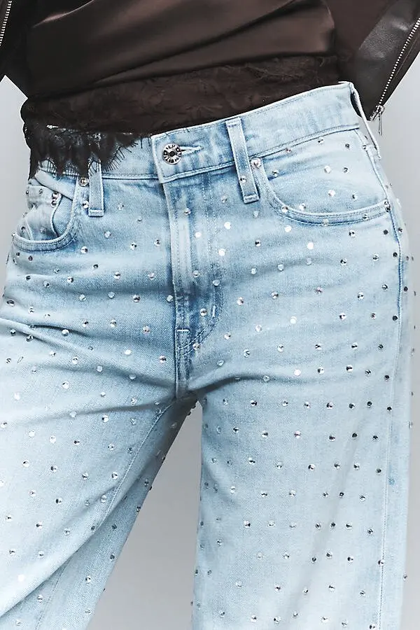 Edwin Marli High-rise Wide Leg Jeans With Embellishments