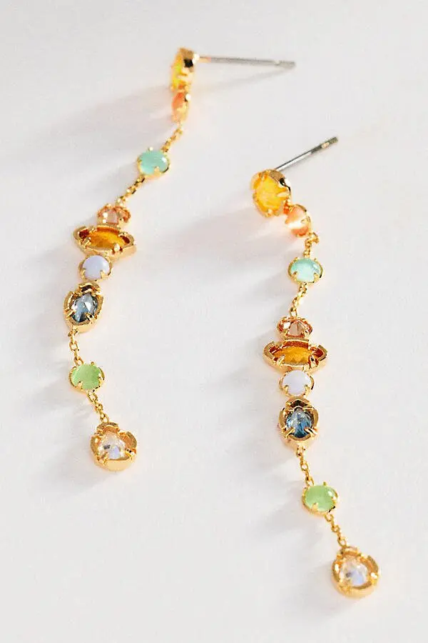 Anthropologie Delicate Stone Drop Earrings - Multi