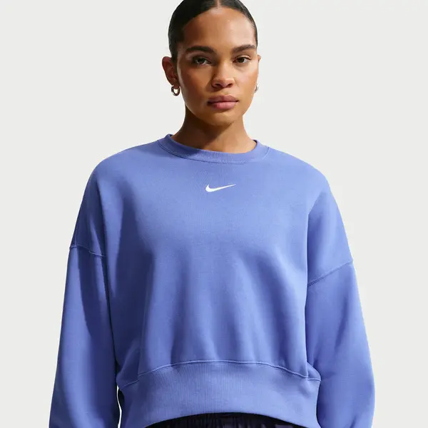 Nike Sportswear Phoenix Fleece Over-oversized Crew-neck Sweatshirt - Blue