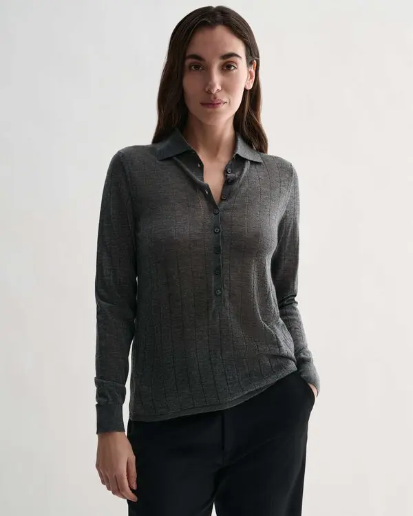 Veronica De Piante Luna Cashmere Polo - Grey