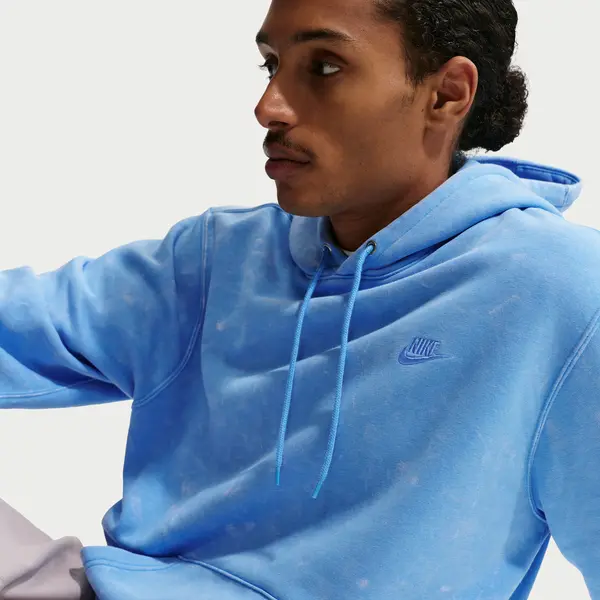 Nike Sportswear Club Washed Fleece Hoodie - Blue