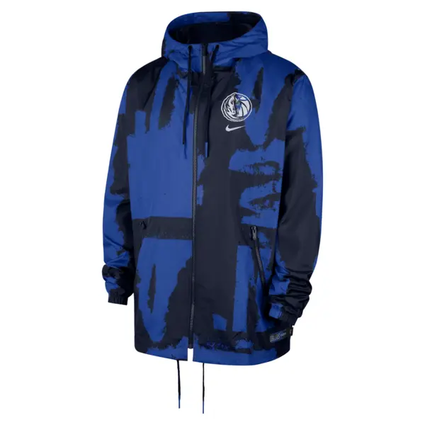 Nike Dallas Mavericks Courtside Nba Club Woven Full-zip Jacket - Blue