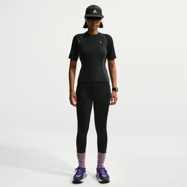 Nike Wildsee" Dri-fit Short-sleeve Base Layer Top - Black