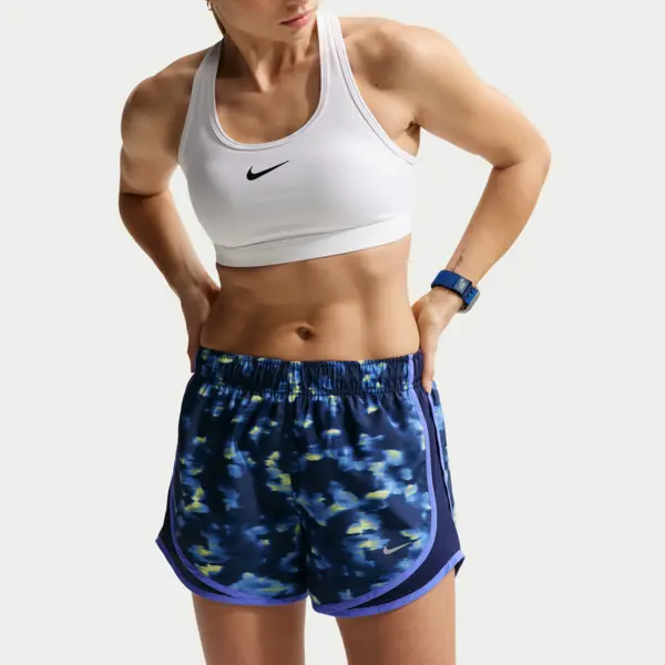 Nike Tempo Mid-rise 3" Printed Running Shorts - Blue