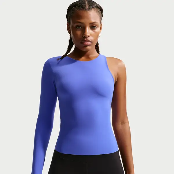 Nike Zenvy Dri-fit One-sleeve Top - Blue