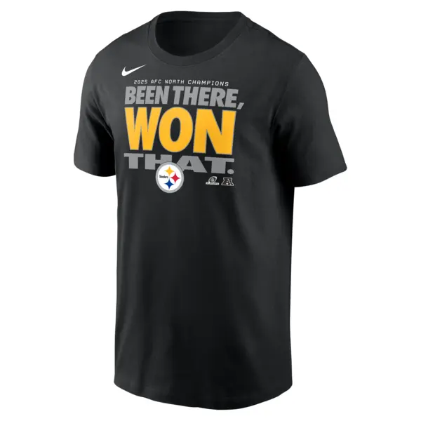 Nike Pittsburgh Steelers 2025 Afc North Champions Trophy Collection Nfl T-shirt - Black