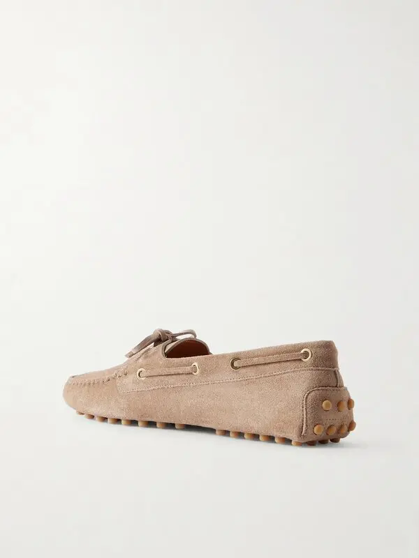 TOD'S Gommino Suede Boat Shoes - Brown