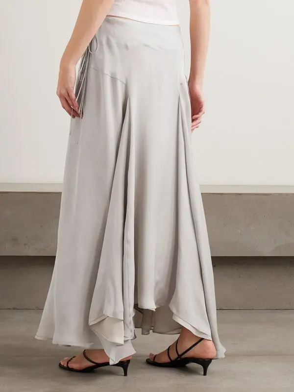 KALLMEYER Asymmetric Pleated Silk-chiffon Skirt