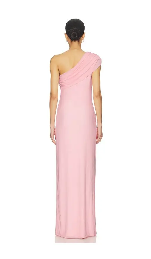 Superdown One-shoulder Draped Maxi Dress - Pink