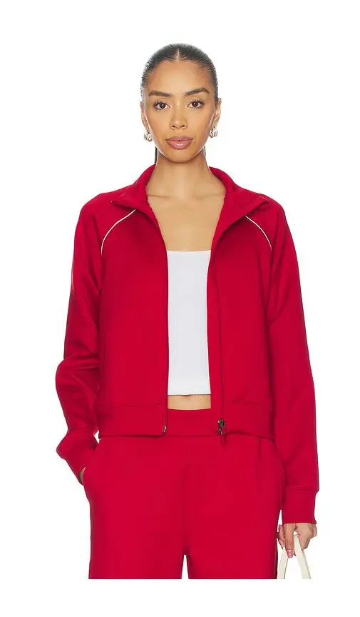 Beyond Yoga Piped Zip Front Jacket - Red