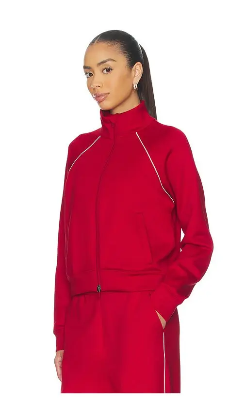 Beyond Yoga Piped Zip Front Jacket - Red