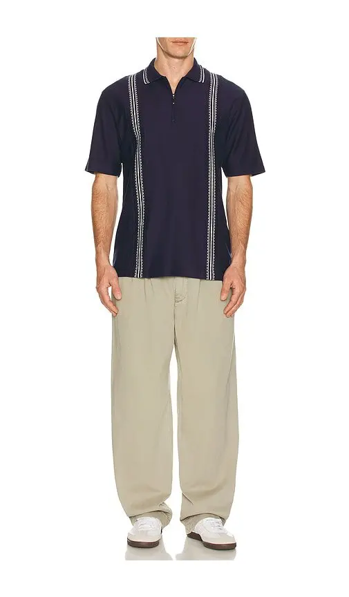 PALMES Panel Zip Polo In . Also - Navy