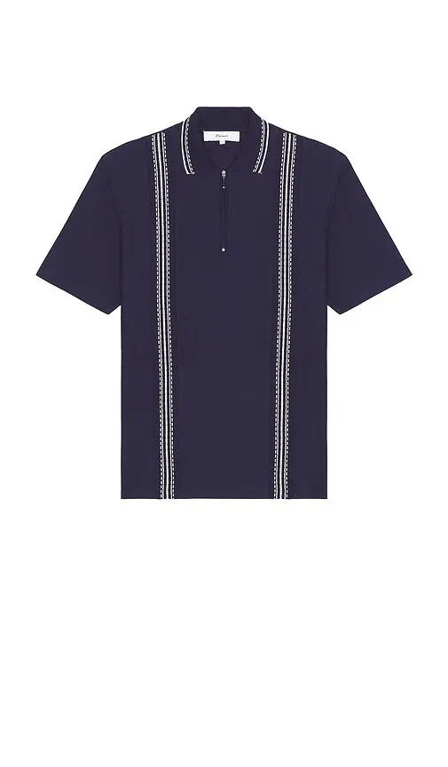 PALMES Panel Zip Polo In . Also - Navy