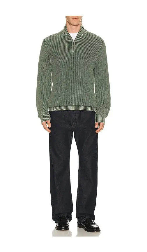 Faherty Brand Sunwashed Quarter Zip Sweater