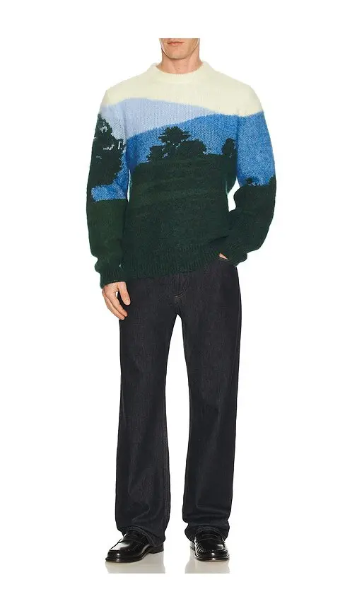 Lacoste Mountain Graphic Wool Crew Neck Pullover Sweater