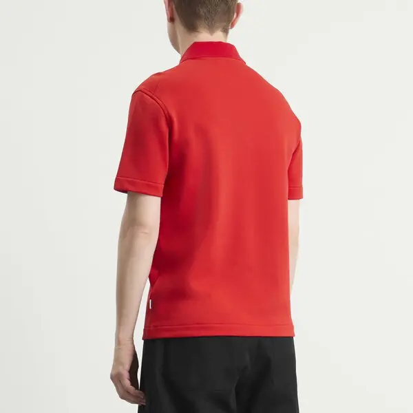 JIL SANDER Zip Short Sleeve Polo - Flame