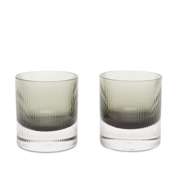 FERM LIVING Ripple Tumbler Glasses Set - Smoked Grey