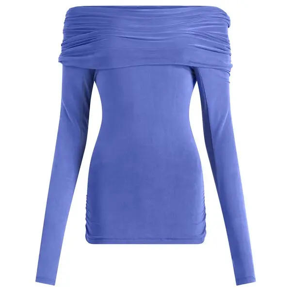 PEACHY DEN The Kylie Cold Shoulder Top - Cobalt Blue