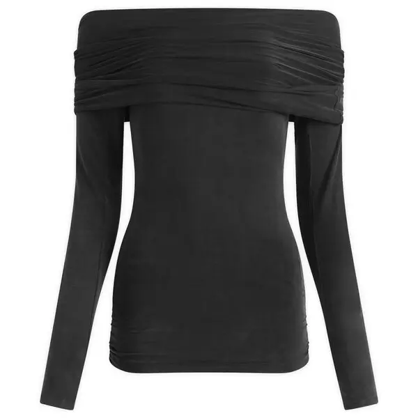 PEACHY DEN Kylie Cold Shoulder Top - Graphite
