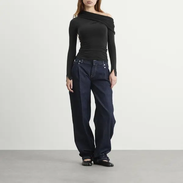 PEACHY DEN The Kylie Cold Shoulder Top - Graphite