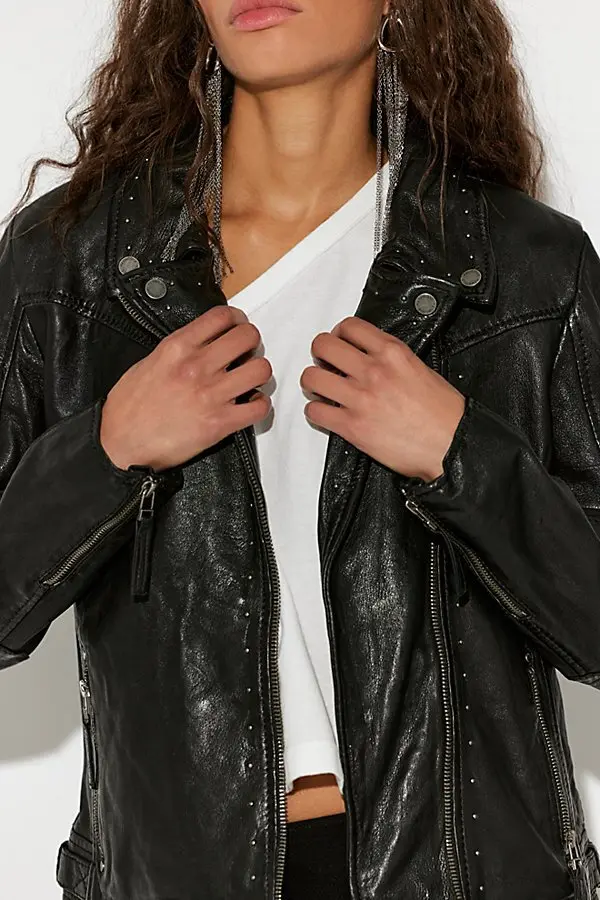 MAURITIUS LEATHER Morgan Moto Jacket - Black