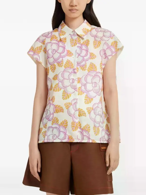 Marni Floral Print Shirt - White