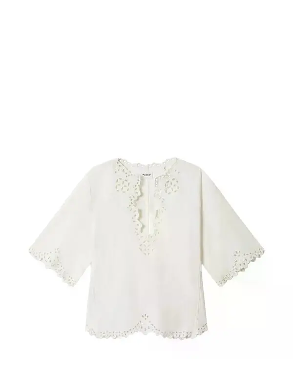 MARANT ETOILE Shana Laser-cut Top - White