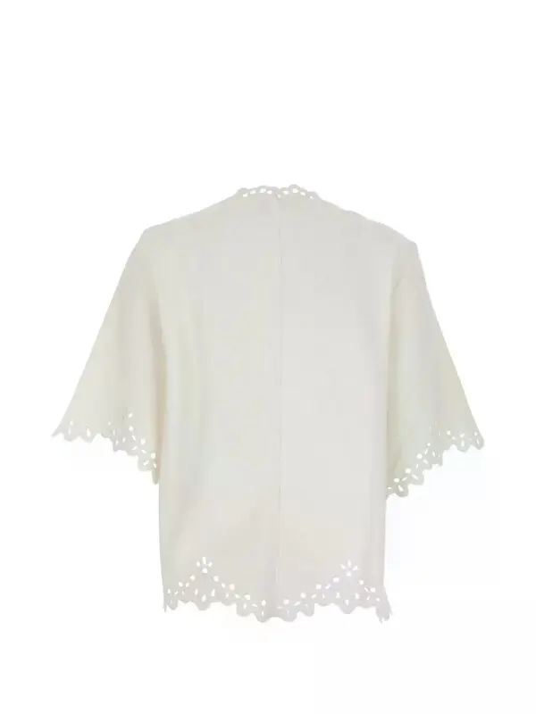 MARANT ETOILE Shana Openwork Cotton Tunic Top - White
