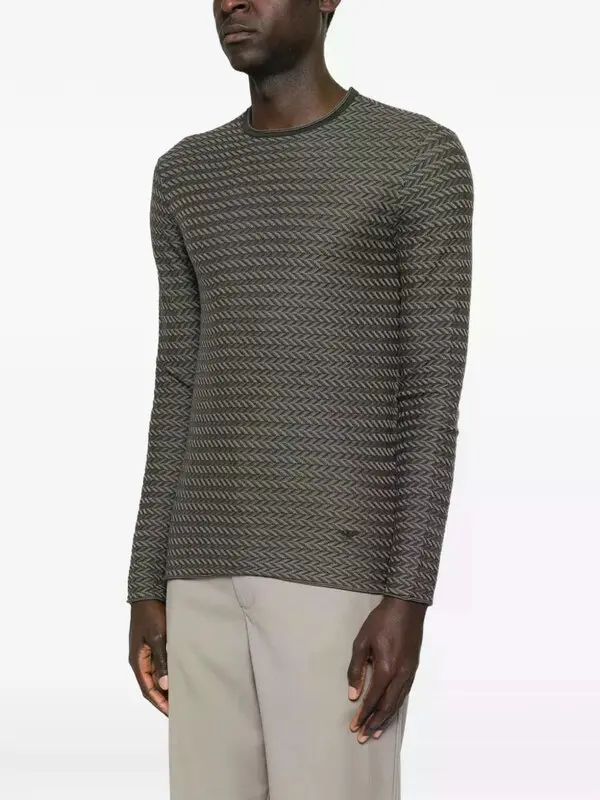 Emporio Armani Patterned Round-neck Sweater