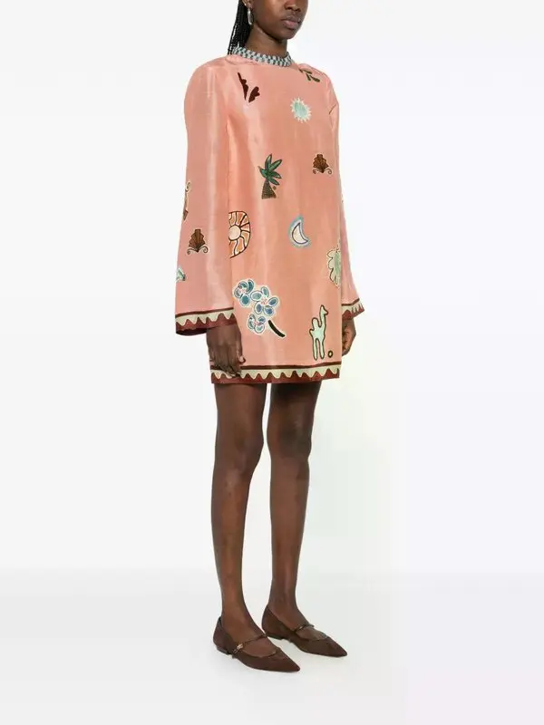 ALEMAIS X Lrnce Laurence Beaded Embroidered Mini Dress