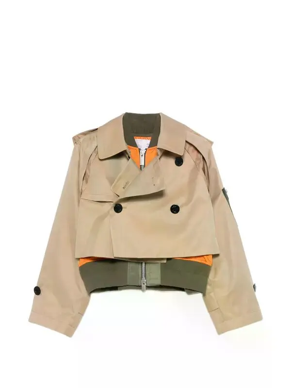 Sacai Double-breasted Gabardine Jacket