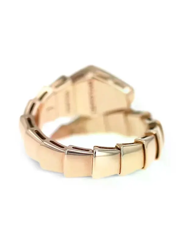 BVLGARI 18k Rose Gold Serpenti Diamond Ring