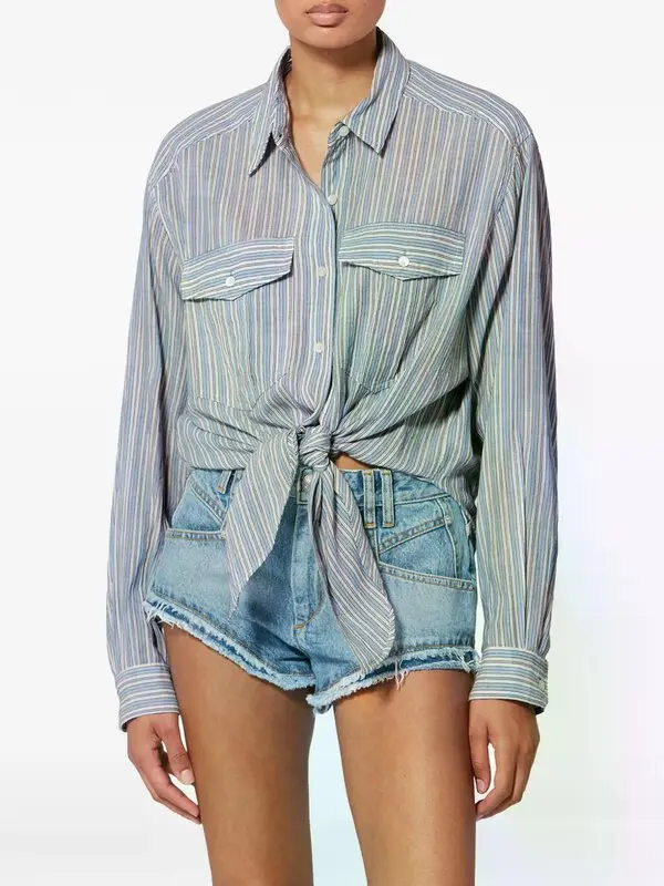 MARANT ETOILE Striped Tie-front Jacket