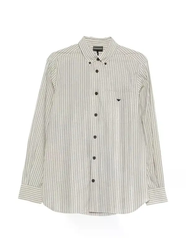 Emporio Armani Striped Button Shirt - Neutrals