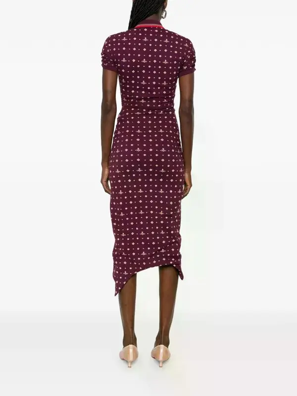 VIVIENNE WESTWOOD Patterned Ruched Midi Dress