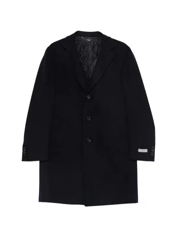 Canali Kei Buttoned Overcoat - Blue