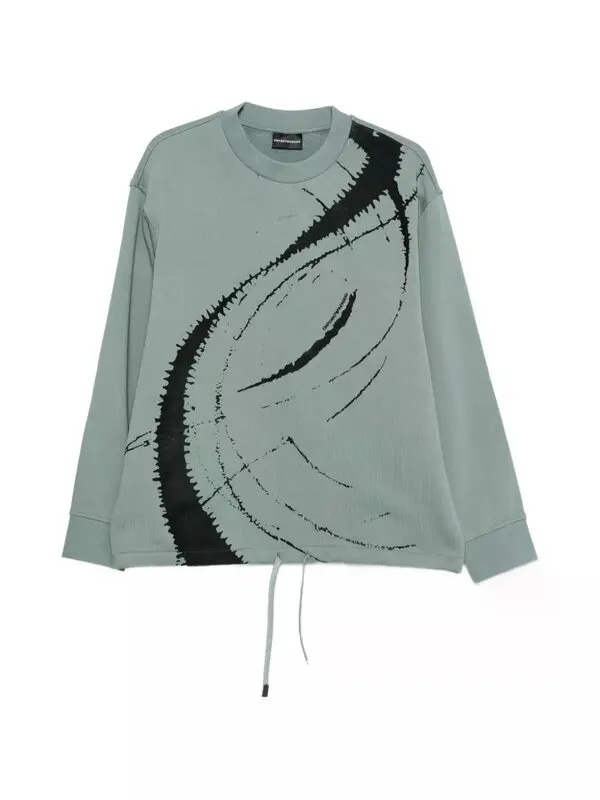 Emporio Armani Abstract Print Drawstring Sweatshirt