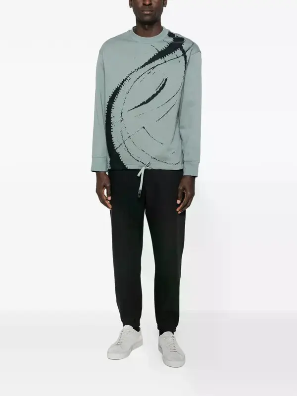 Emporio Armani Abstract Print Drawstring Sweatshirt
