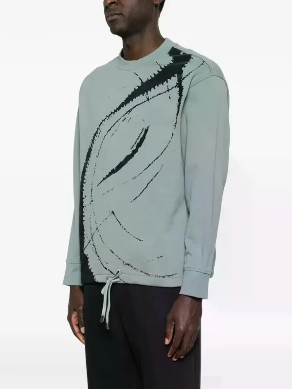 Emporio Armani Abstract Print Drawstring Sweatshirt