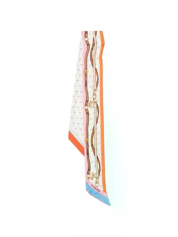 Pinko Pogo Belt Print Scarf - Neutrals