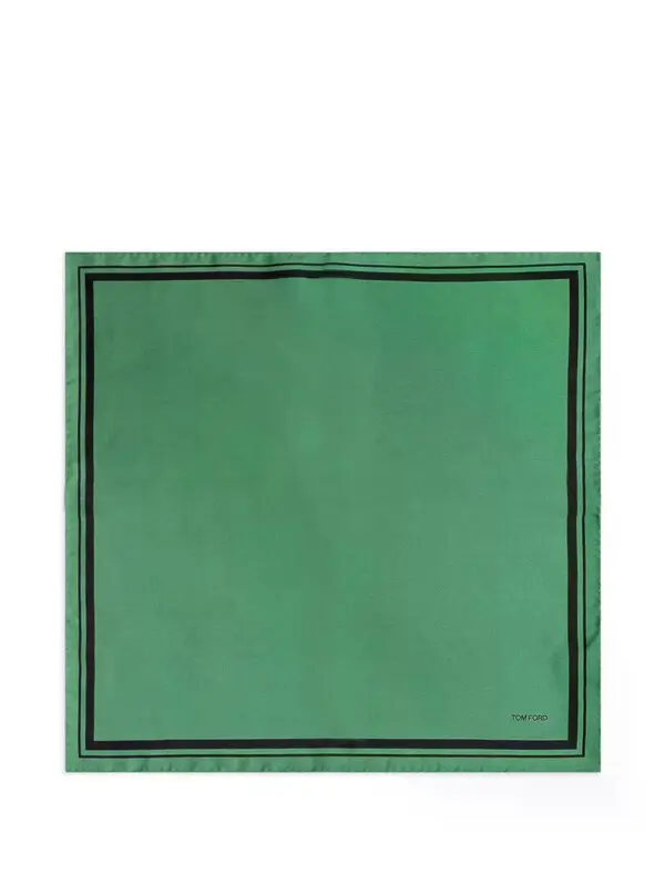 TOM FORD Bordered Pocket Square - Green